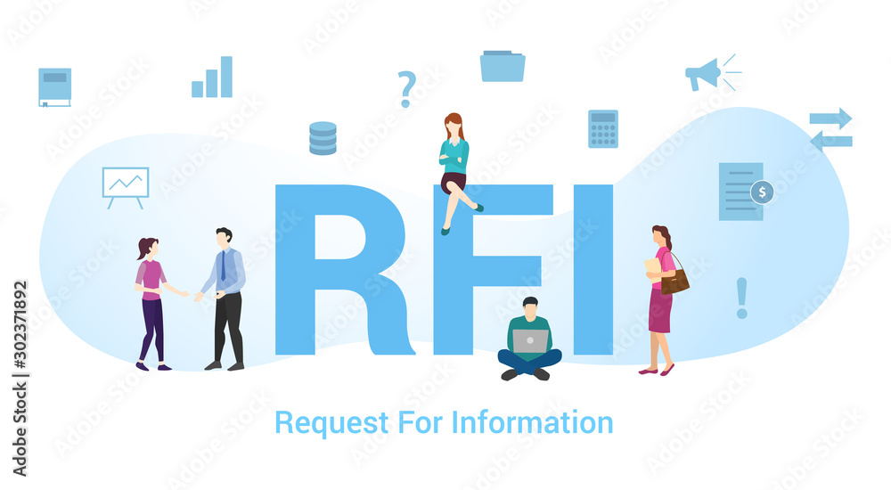 rfi request for information concept with big word or text and team ...