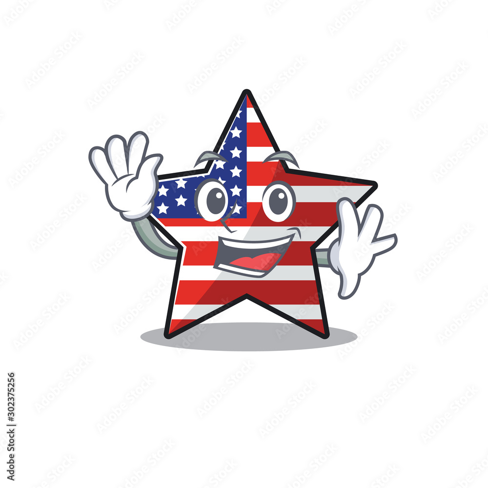 usa star cartoon waving above character table Stock Vector | Adobe Stock