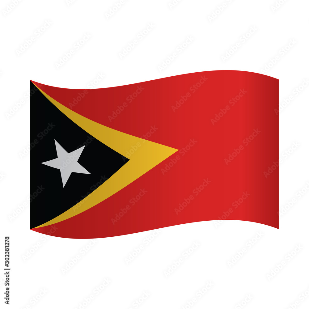Timor Leste Flag, National flag of East Timor: black triangle with ...