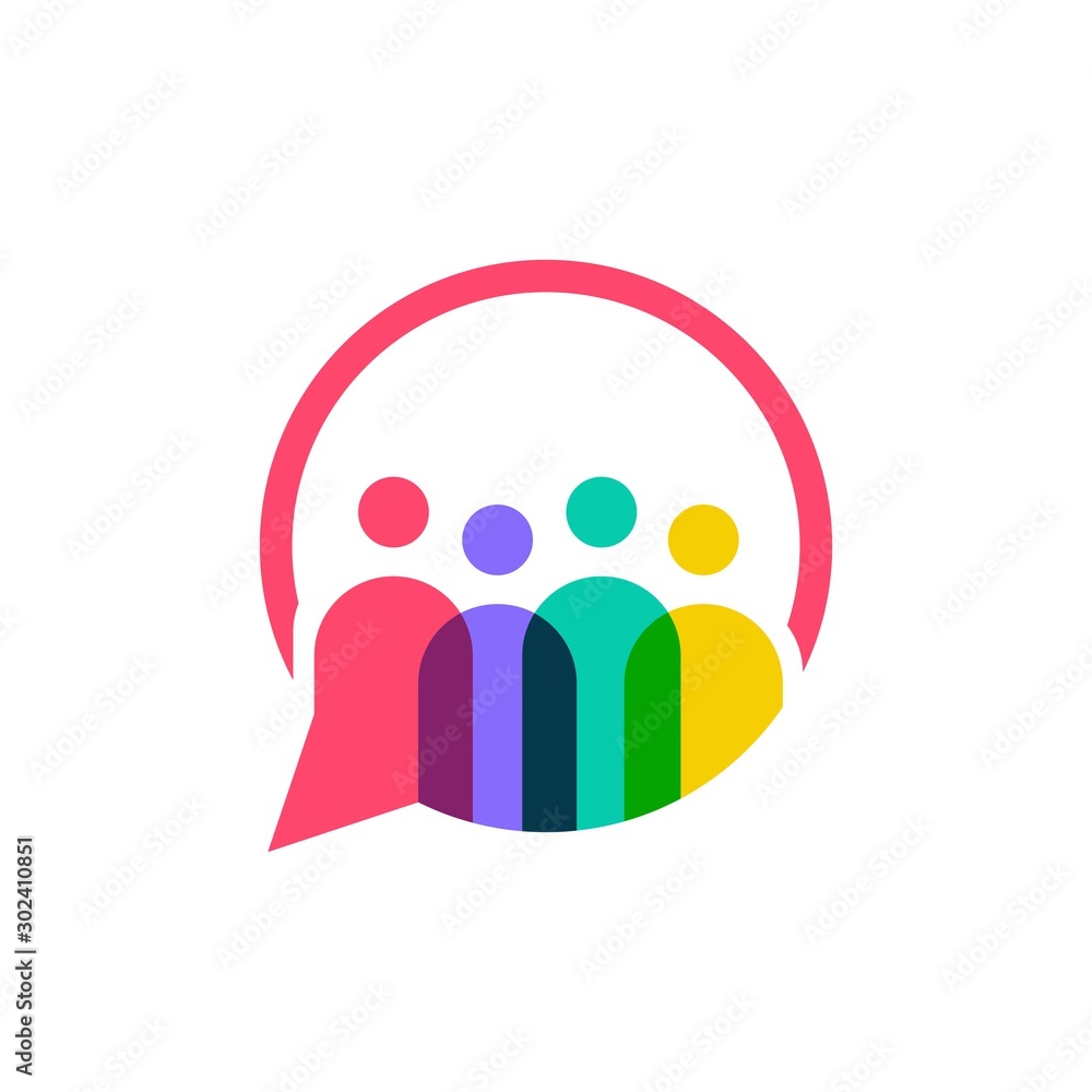 people family together human unity chat bubble logo vector icon Stock ...