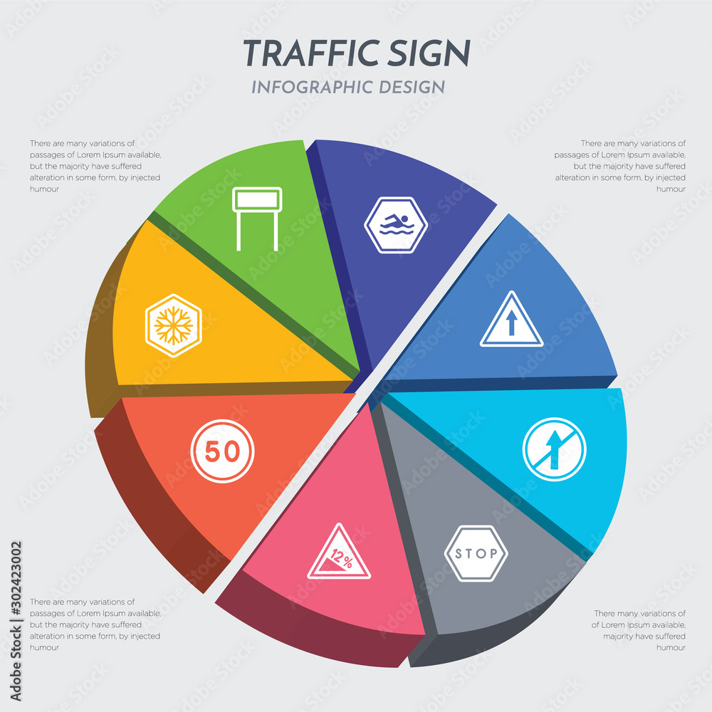 Vector de Stock traffic sign concept 3d chart infographics design ...