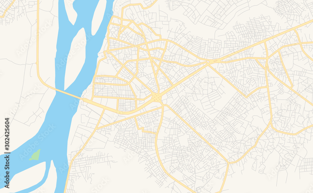 Printable street map of Onitsha, Nigeria Stock Vector | Adobe Stock