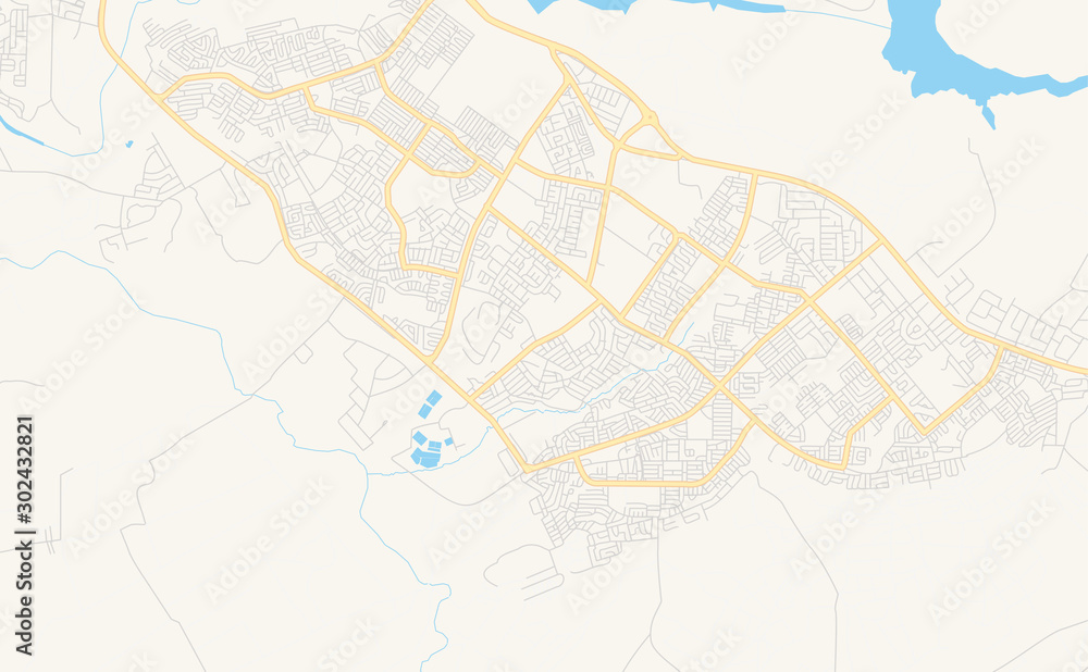 Printable street map of Chitungwiza, Zimbabwe Stock Vector | Adobe Stock