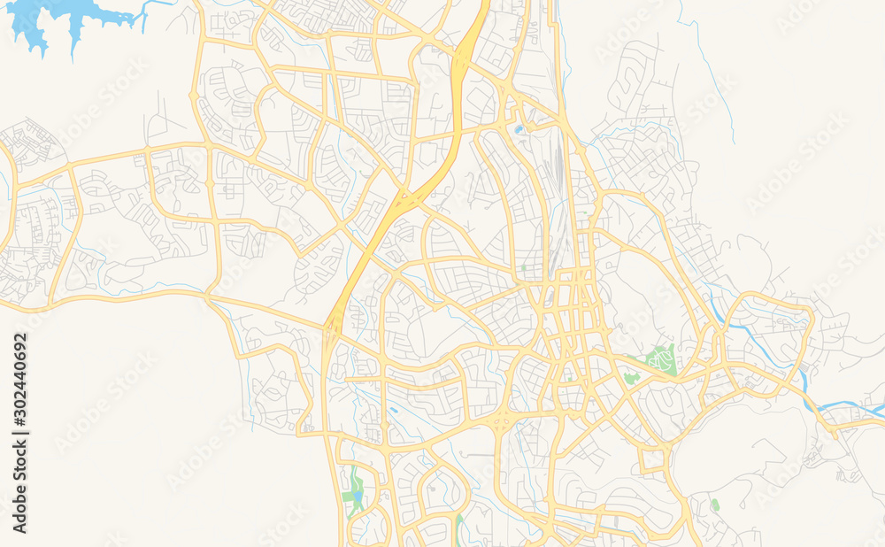 Printable street map of Windhoek, Namibia Stock Vector | Adobe Stock