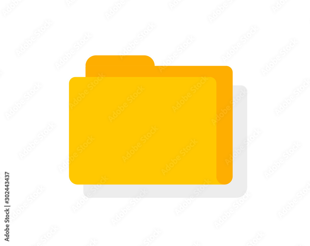 Folder icon vector, flat cartoon directory symbol isolated on white ...