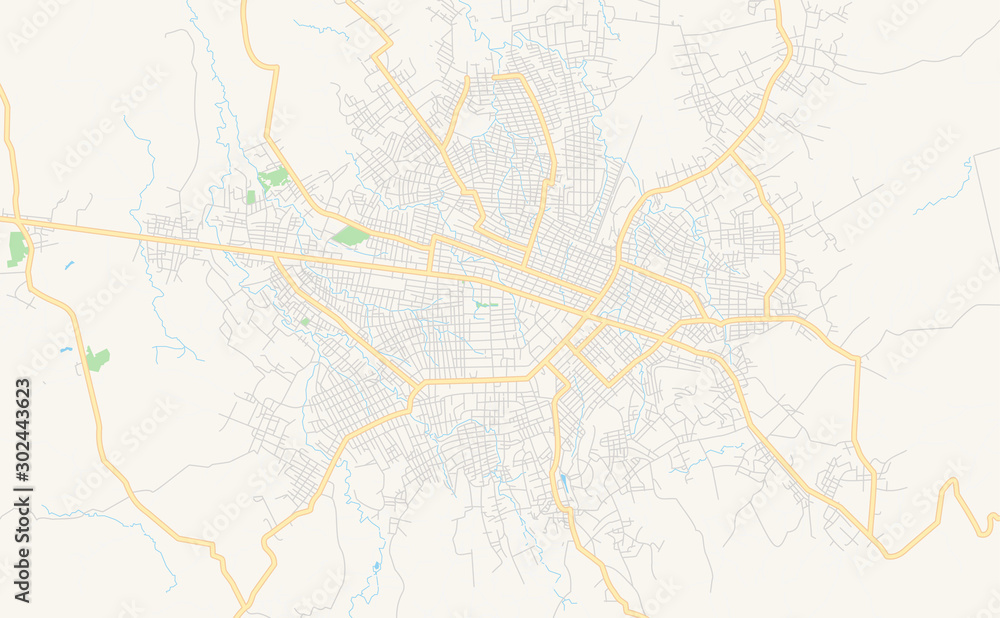 Vetor Printable street map of Beni, DR Congo do Stock | Adobe Stock