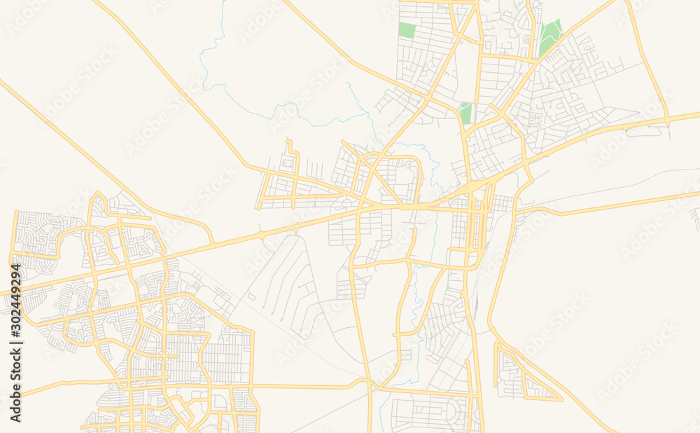 Printable street map of Klerksdorp, South Africa Stock Vector | Adobe Stock