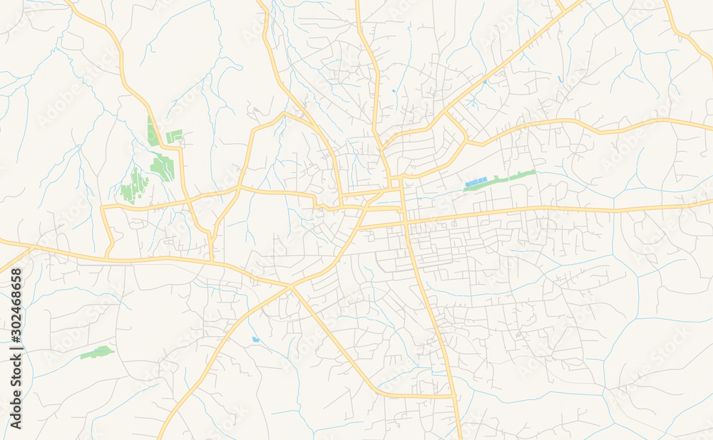 Printable street map of Gulu, Uganda Stock Vector | Adobe Stock
