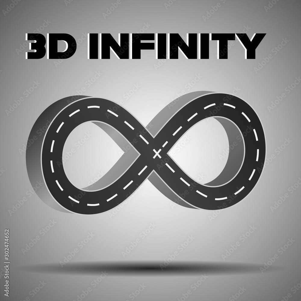 Infinity Ring Road shape cartoon style vector illustration. Loop way ...