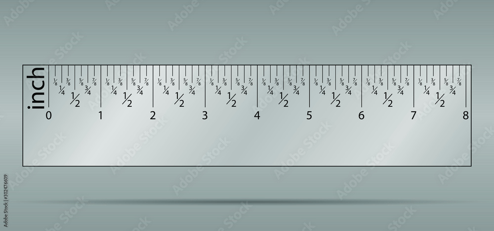 Original Inches, Inch Ruler. Measuring tool, Graduation grid, flat ...