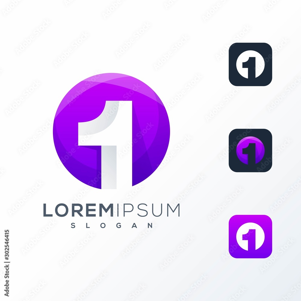 abstract colorful number icon logo ready to use Stock Vector | Adobe Stock