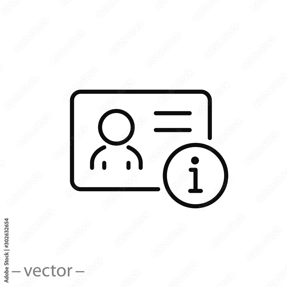 personal information icon, access data person info, employee ...