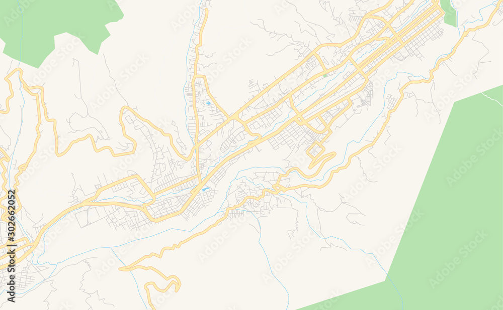 Vector de Stock Printable street map of Merida, Venezuela | Adobe Stock