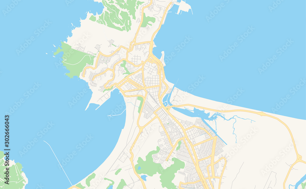 Vector de Stock Printable street map of Talcahuano, Chile | Adobe Stock