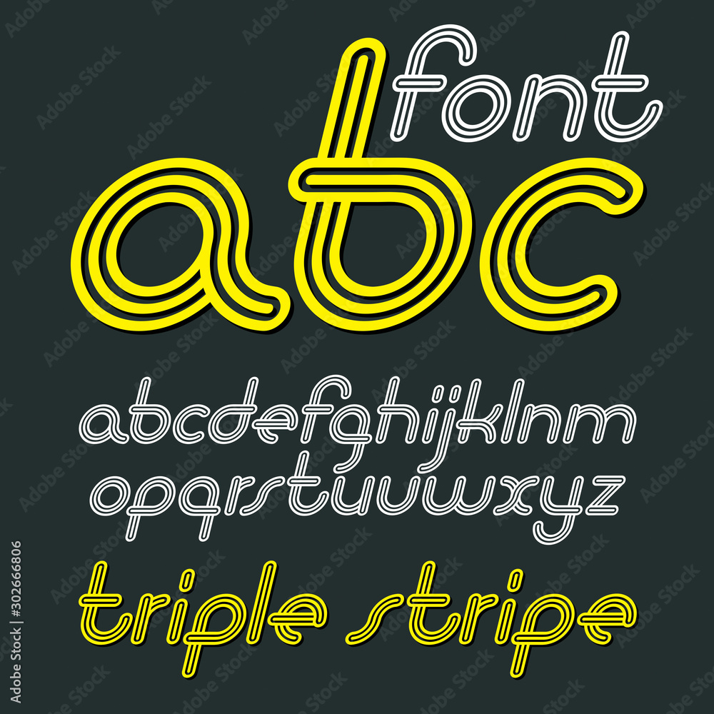 Vector retro lowercase English alphabet letters, abc collection. Cool ...