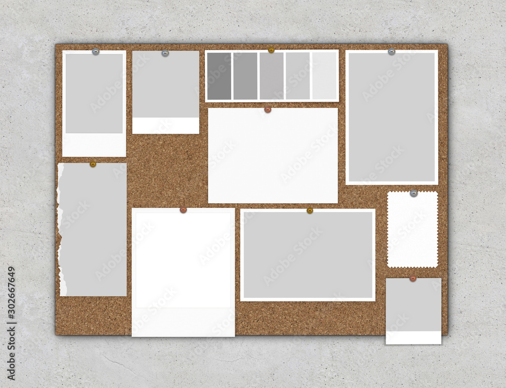 moodboard cork mock up Stock Illustration | Adobe Stock