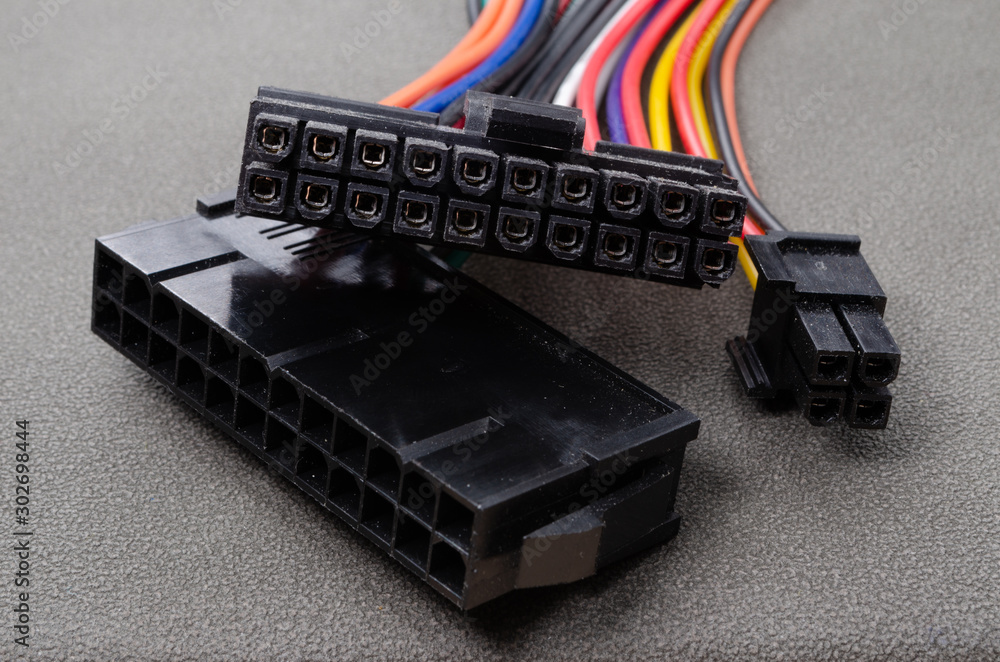 24 Pin dual PSU splitter power supply extension cable for ATX isolated ...