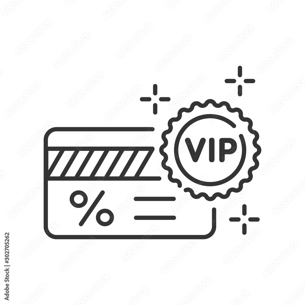 VIP ticket line black icon. Customer privilege web exclusive badge ...