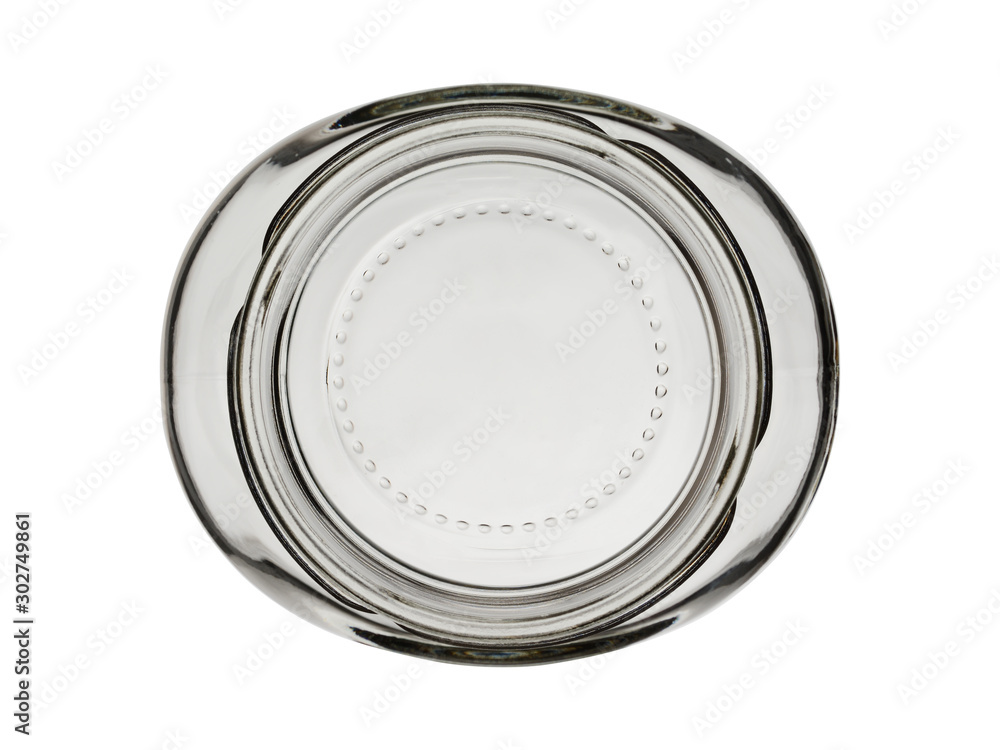 Empty open glass jar, top view. Isolated on white background Stock ...