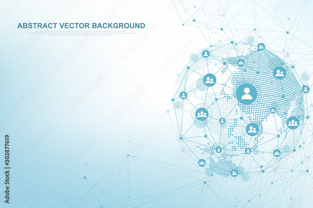 Global Structure Networking And Data Connection Concept Social Network Communication In The
