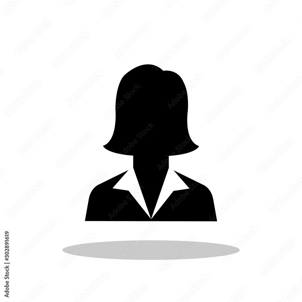 Woman icon in flat style. Woman symbol for your web site design, logo ...