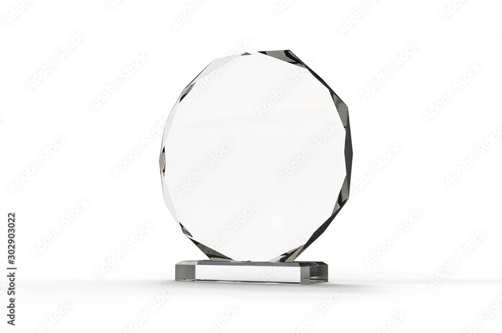 Blank Transparent Crystal Trophy for mock up. 3d render illustration ...