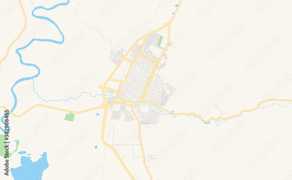 Vector de Stock Printable street map of Guadalajara de Buga, Colombia ...