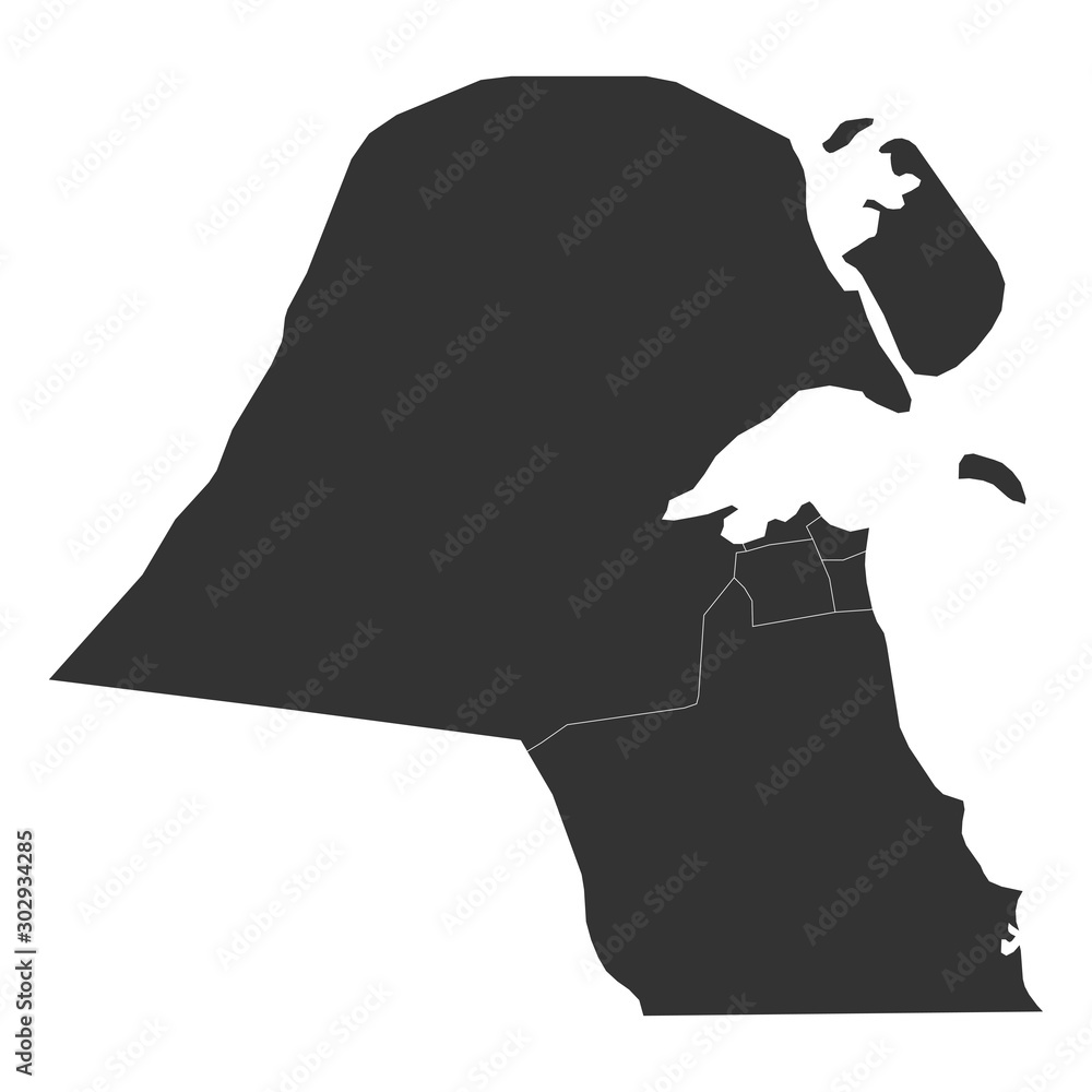 Kuwait map with boundaries vector background Stock Vector | Adobe Stock