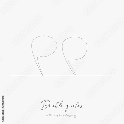 continuous line drawing. double quotes. simple vector illustration ...