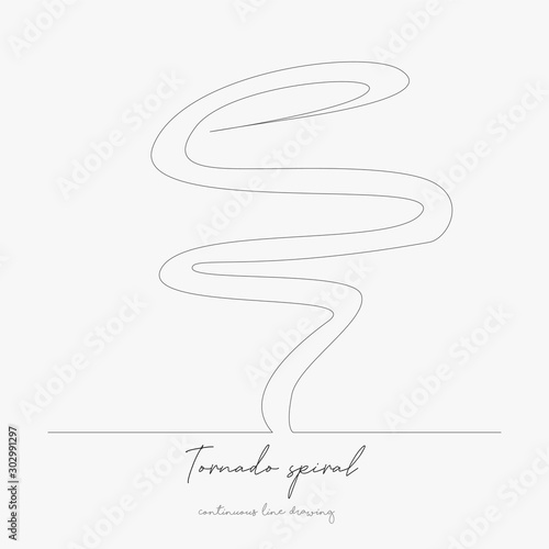 continuous line drawing. tornado spiral. simple vector illustration ...
