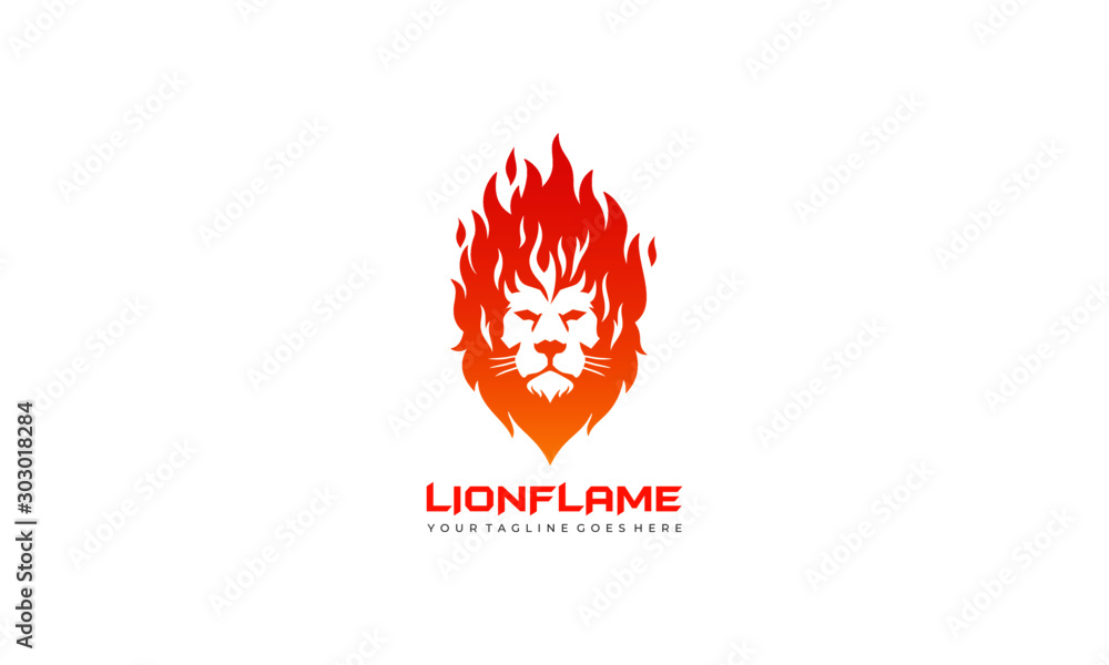 fire lion logo vector