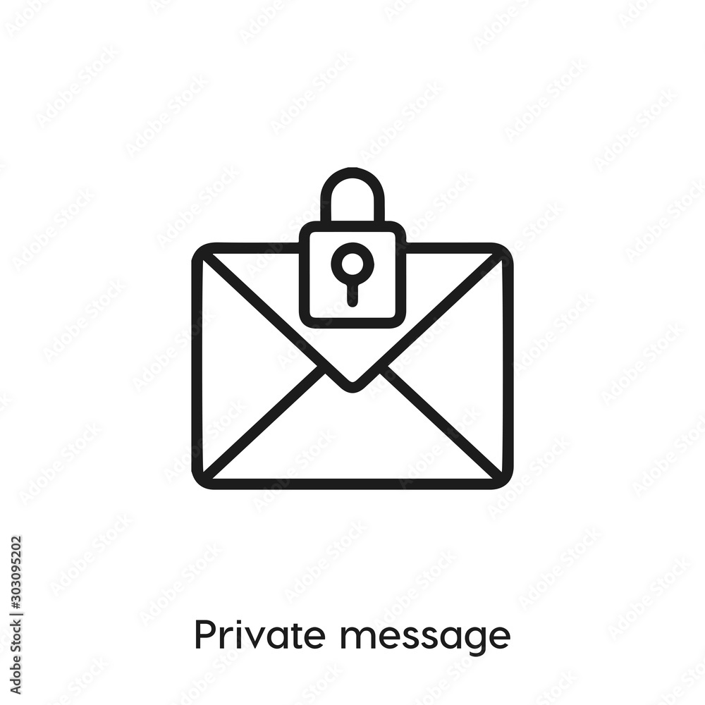 secured message icon. secured message vector symbol. Linear style sign ...