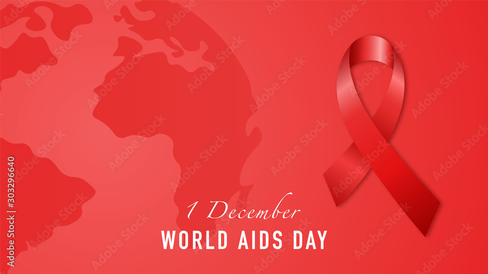 1st December World AIDS Day. Concept vector banner with planet Earth ...