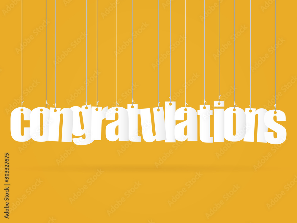 Congratulations Hanging Text Stock Vector | Adobe Stock