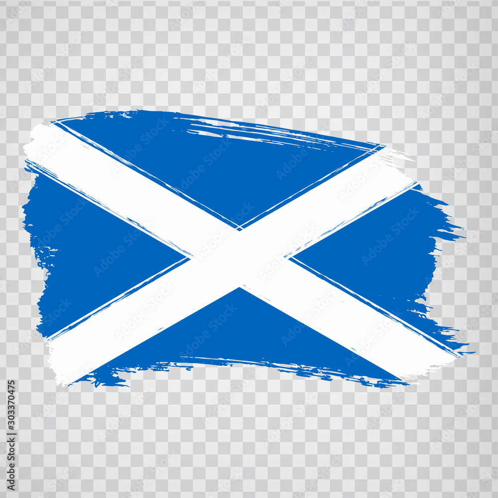 Flag Scotland from brush strokes. Flag Scotland on transparent ...