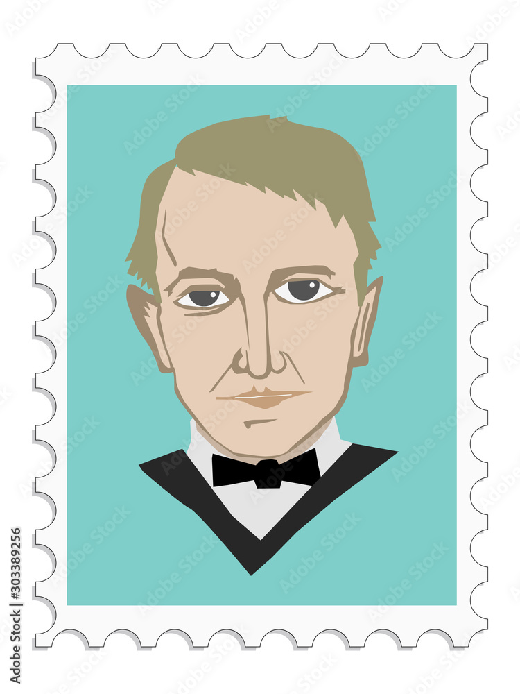 Thomas Alva Edison famous American inventor Stock Vector | Adobe Stock