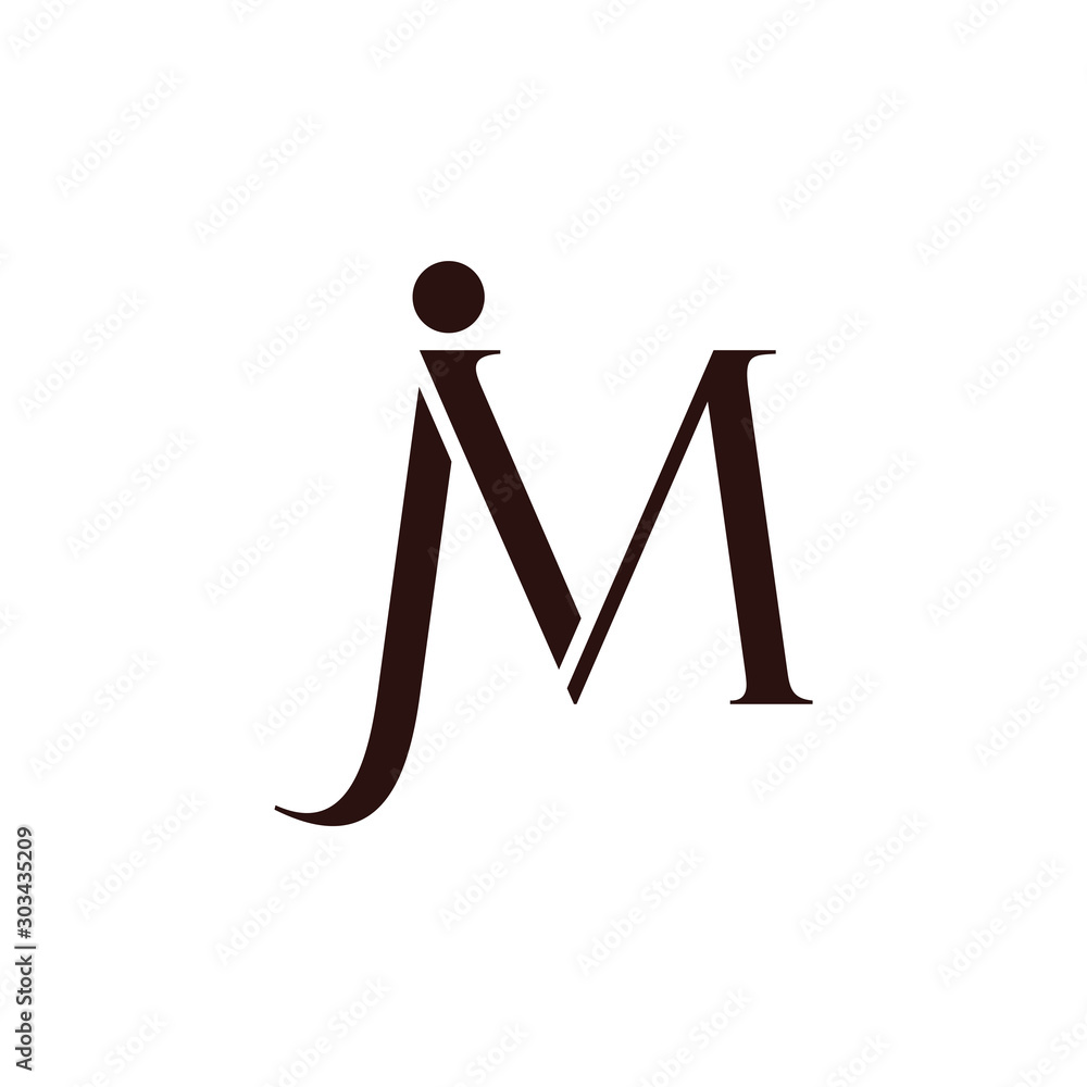 letter jm simple linked font logo vector Stock Vector | Adobe Stock
