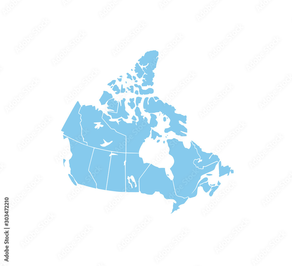 Canada Map, states border map. Vector illustration. Stock Vector ...