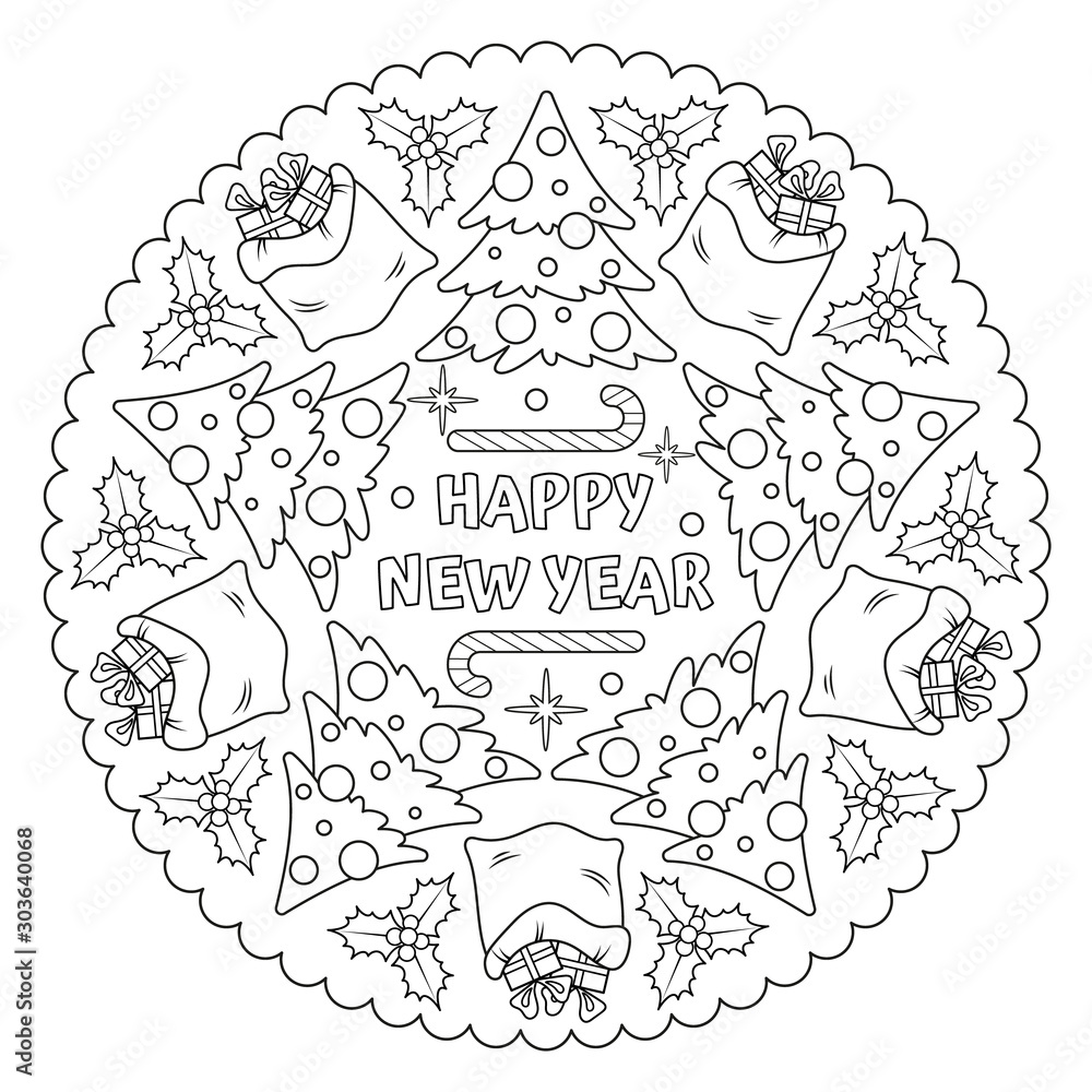 new year mandala coloring pages