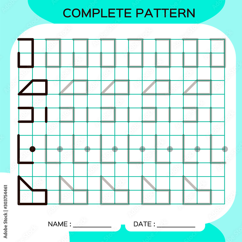 Complete pattern. Tracing Lines Activity For Early Years. Preschool ...