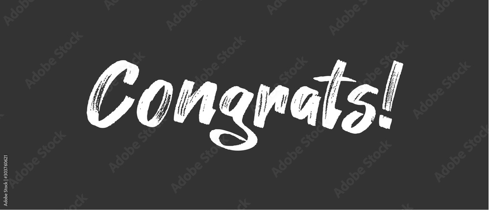 Congrats lettering. Handwritten modern calligraphy. Vector illustrated ...