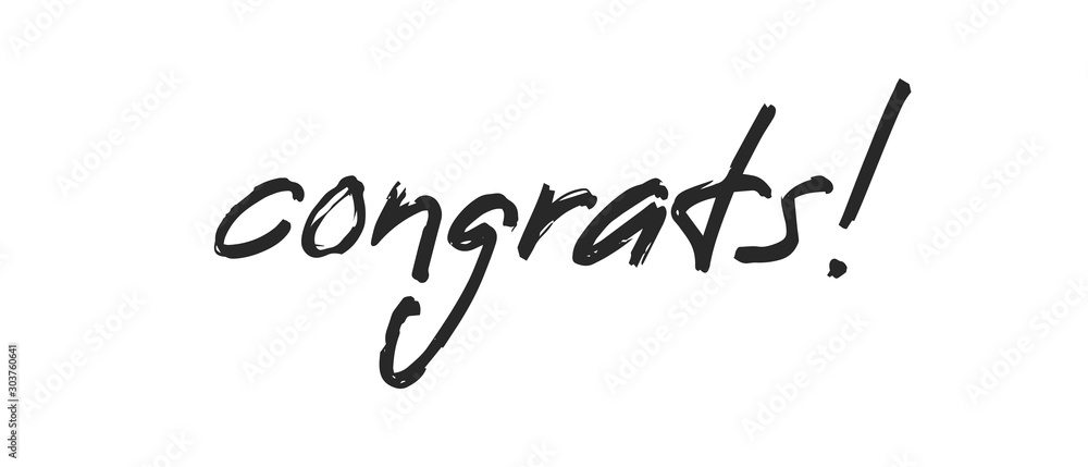 Congrats lettering. Handwritten modern calligraphy. Vector illustrated ...