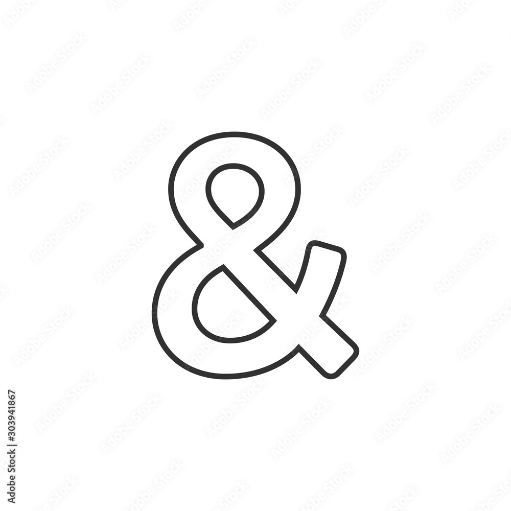 Linear Ampersand Symbol. Logogram, representing the conjunction and ...