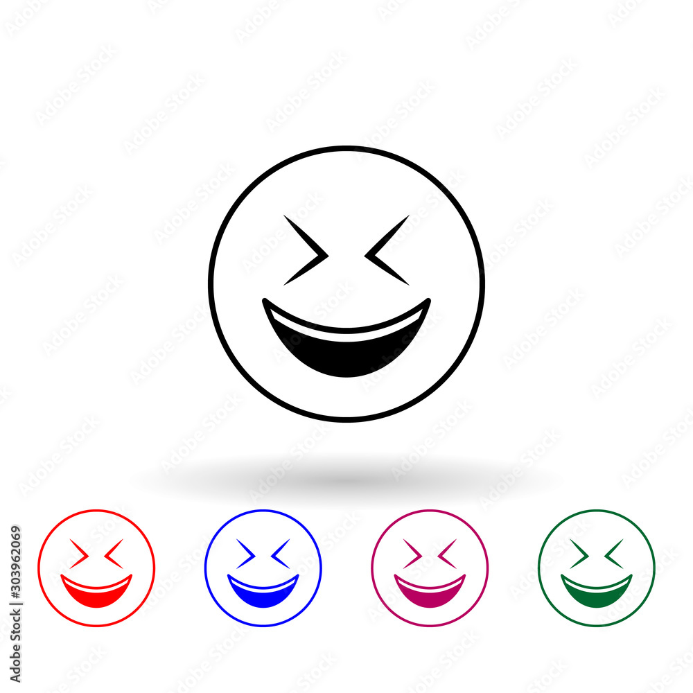 Mockery multi color icon. Simple thin line, outline vector of emoji ...