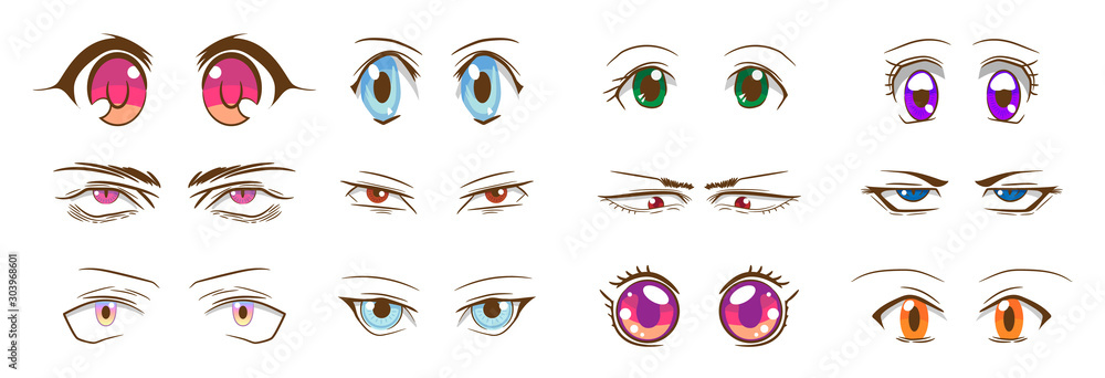 cartoon eyes vector set collection graphic clipart design Stock Vector ...