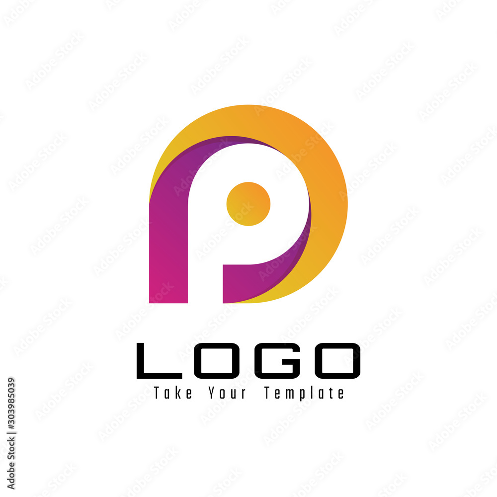 letter p logo design and template Stock Vector | Adobe Stock