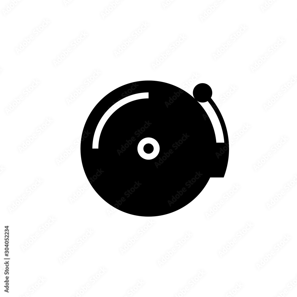 Boxing bell black icon. Clipart image isolated on white background ...