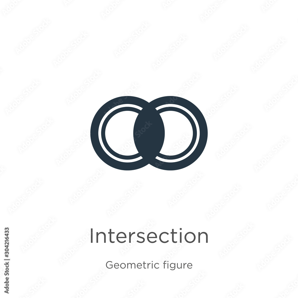 Intersection icon vector. Trendy flat intersection icon from geometric ...