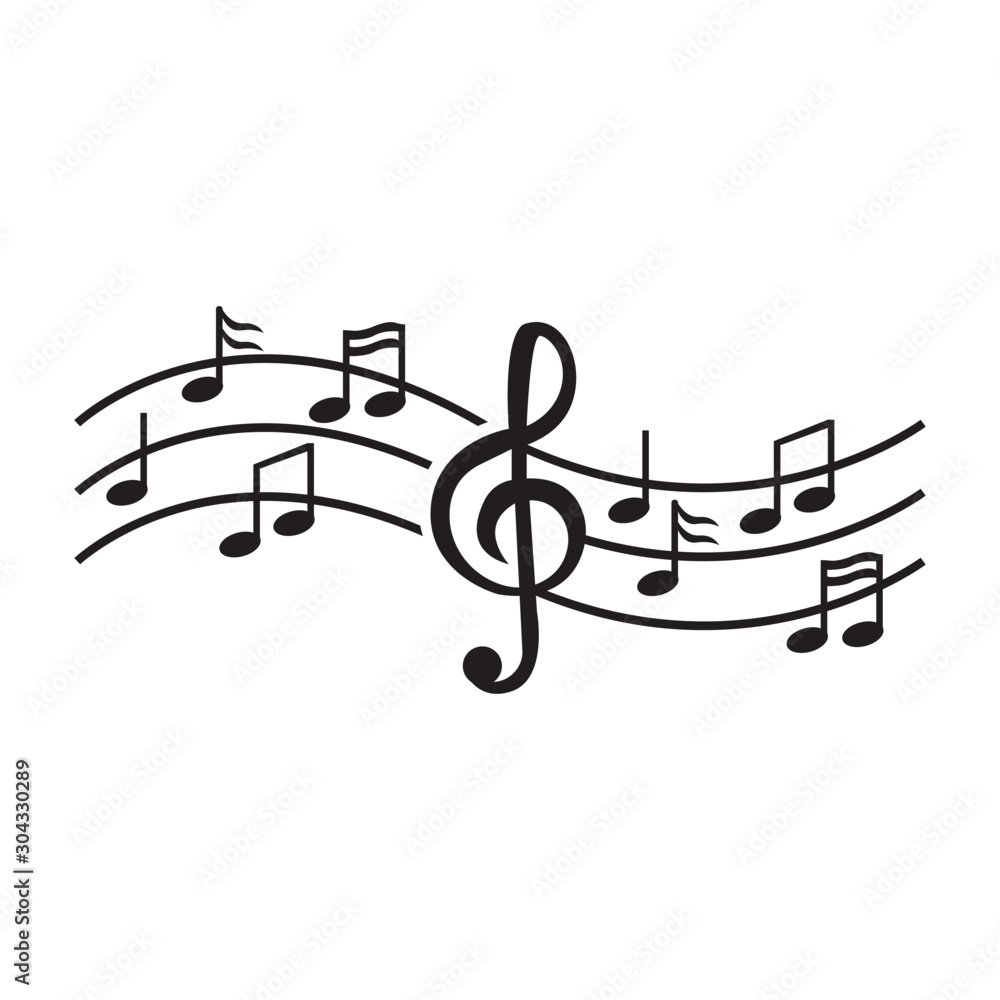 Music note symbols logo and icons template Stock Vector | Adobe Stock