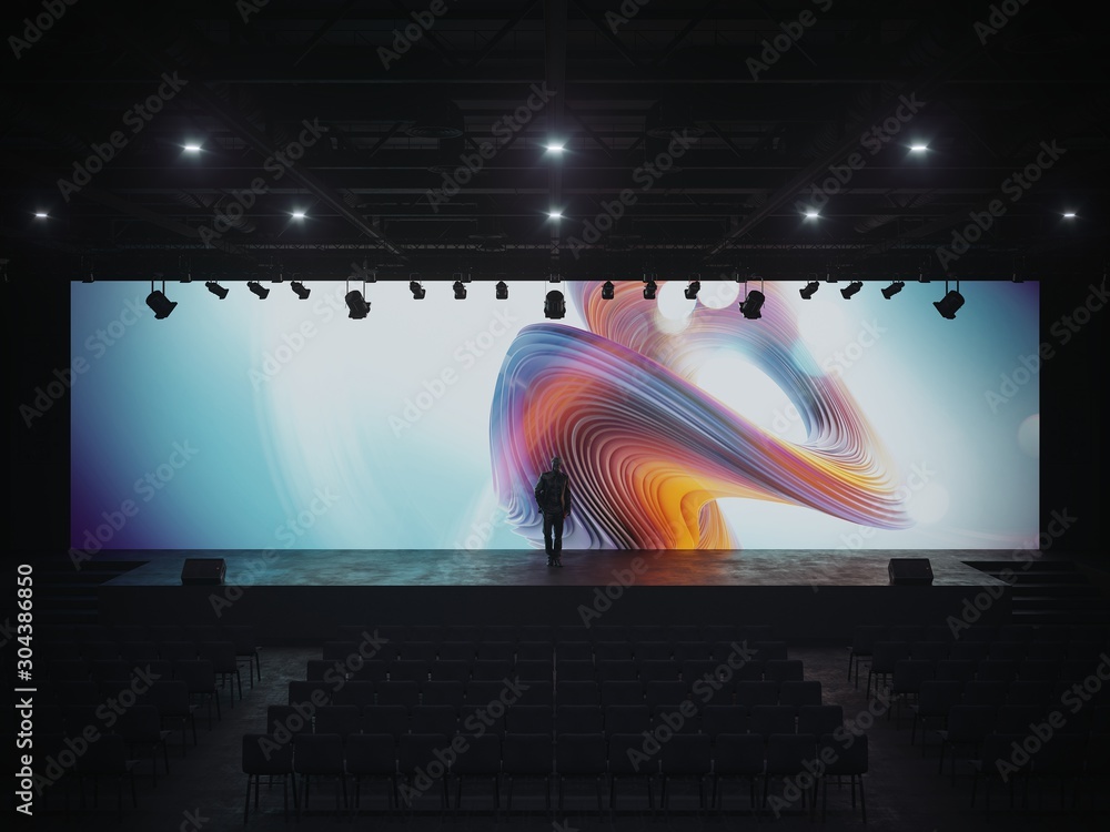 Conference hall mockup screen Stock Illustration | Adobe Stock